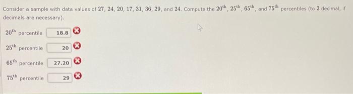 Solved Consider a sample with data values of | Chegg.com