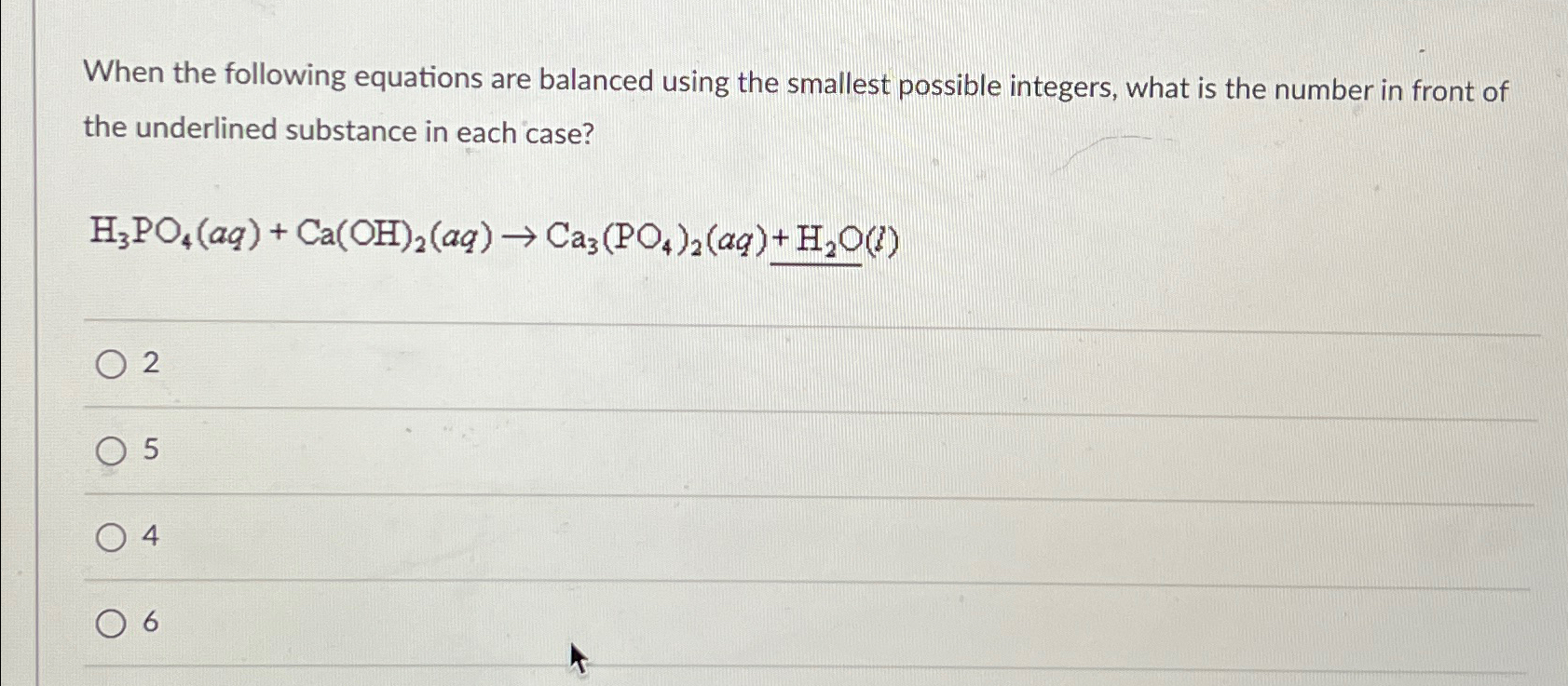 Solved When the following equations are balanced using the | Chegg.com