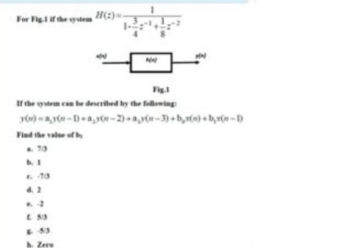 Solved For Fig.1 if h(n)=[1+(21)n]u(n)x(n)=(41)nn(n−1). Find | Chegg.com