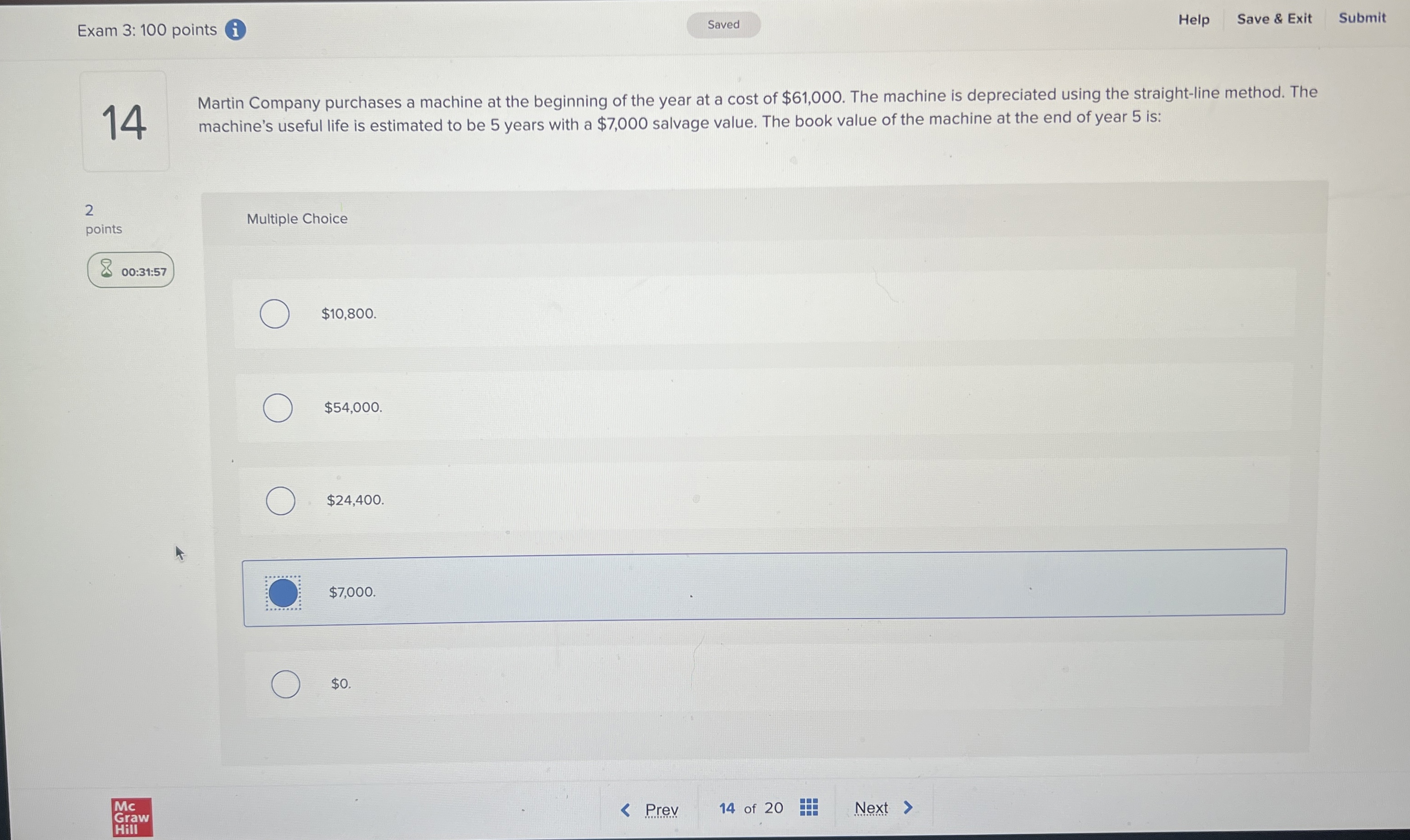 Solved Exam 3: 100 ﻿points(i)HelpSave & ExitSubmit14Martin | Chegg.com
