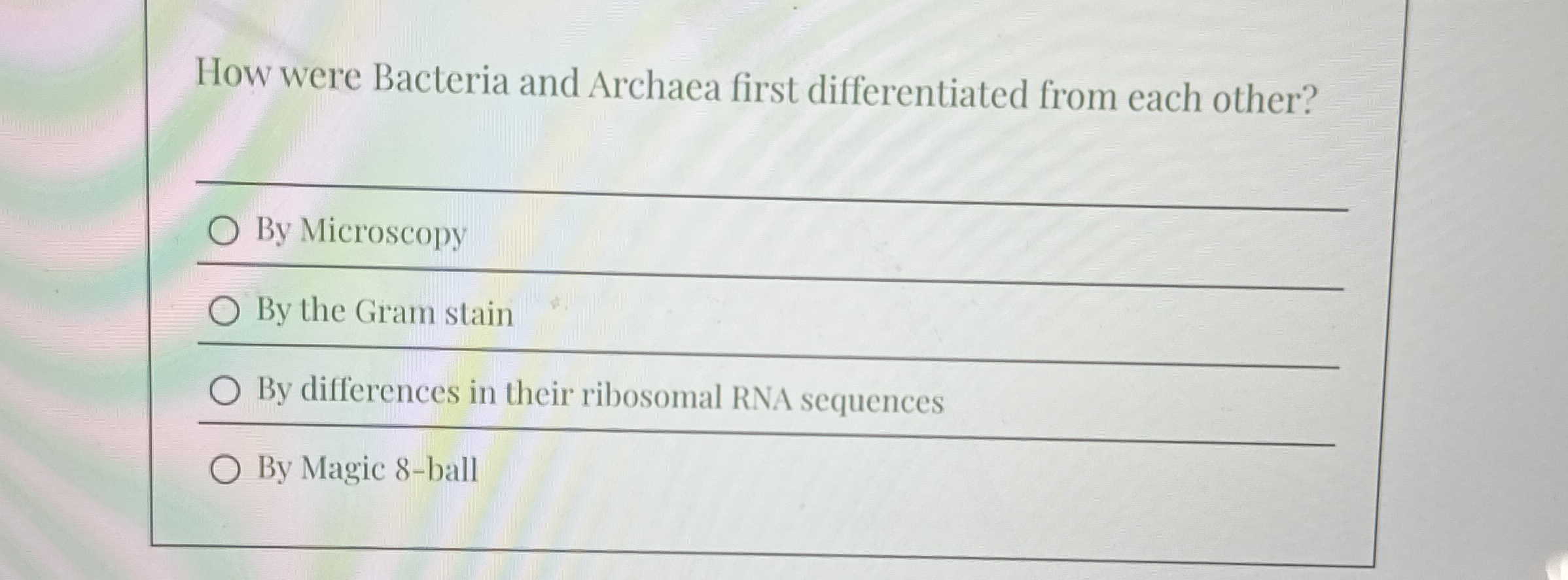 Solved How were Bacteria and Archaea first differentiated | Chegg.com