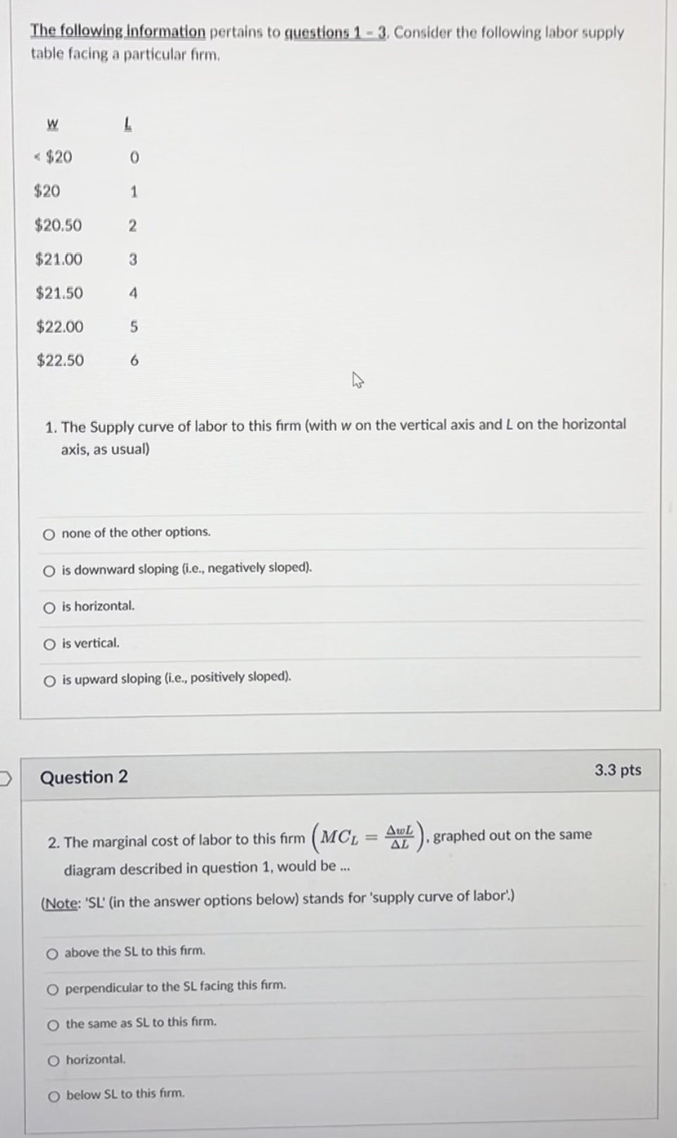 Solved The following information pertains to guestions 1=3. | Chegg.com