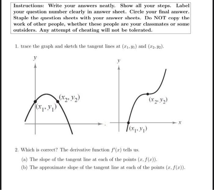 Solved Instructions: Write your answers neatly. Show all | Chegg.com