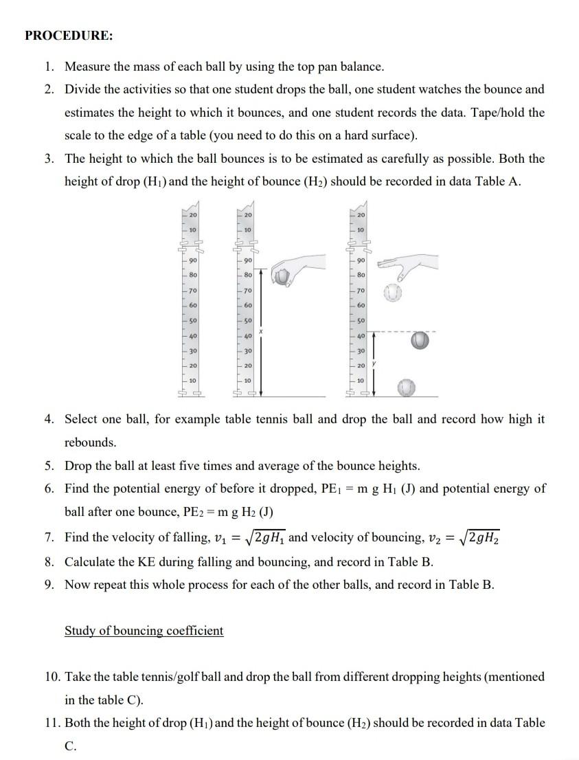 Exp-2: Bouncing Ball experiment OBJECTIVE: 1. Observe | Chegg.com