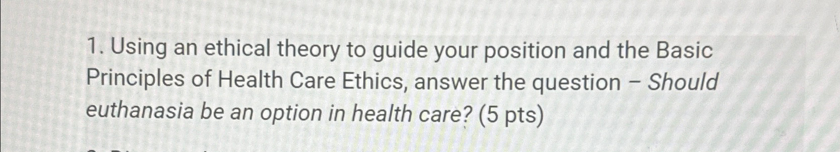 Solved Using an ethical theory to guide your position and | Chegg.com