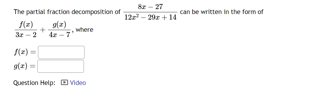 Solved The partial fraction decomposition of | Chegg.com