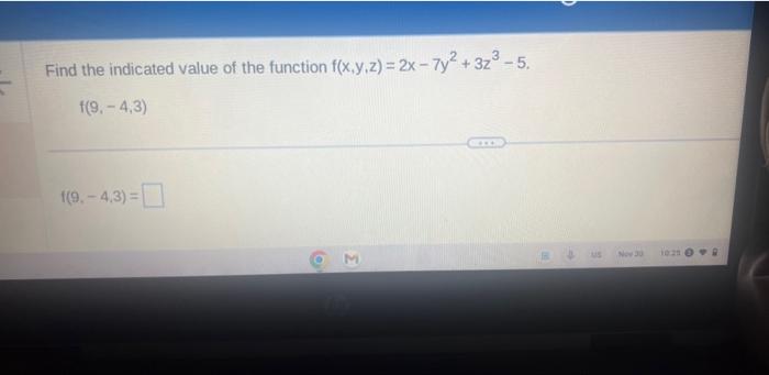 Solved Find the indicated value of the function | Chegg.com