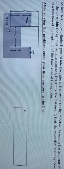 Solved An inverted hollow cylinder is pushed into the water | Chegg.com