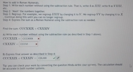 Solved How to add in Roman Numerals.Step 1: Write each | Chegg.com