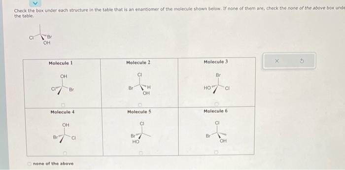 Solved Check the box under each structure in the table that | Chegg.com