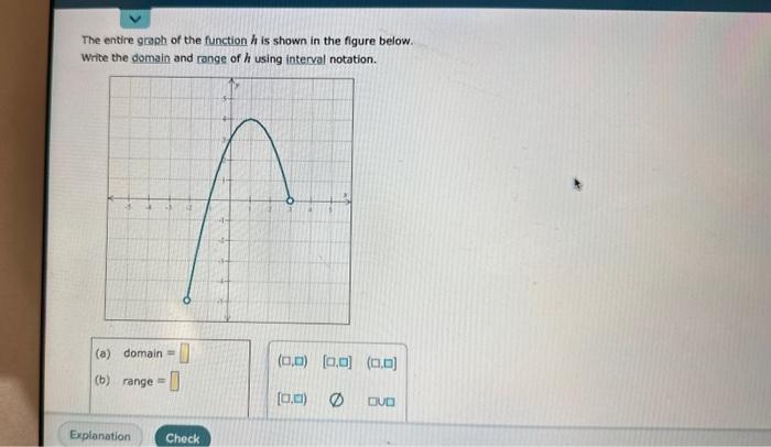 Solved The entire graph of the function h is shown in the | Chegg.com