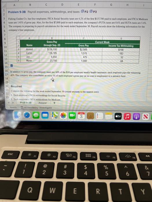 Problem 9.3B Payroll expenses, withholdings, and | Chegg.com