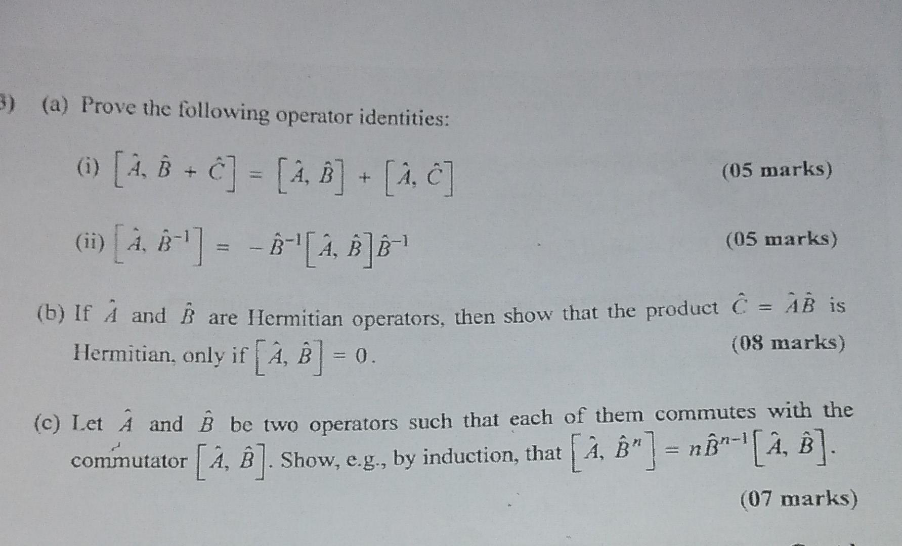 Solved (a) Prove the following operator identities: (i) \\( | Chegg.com