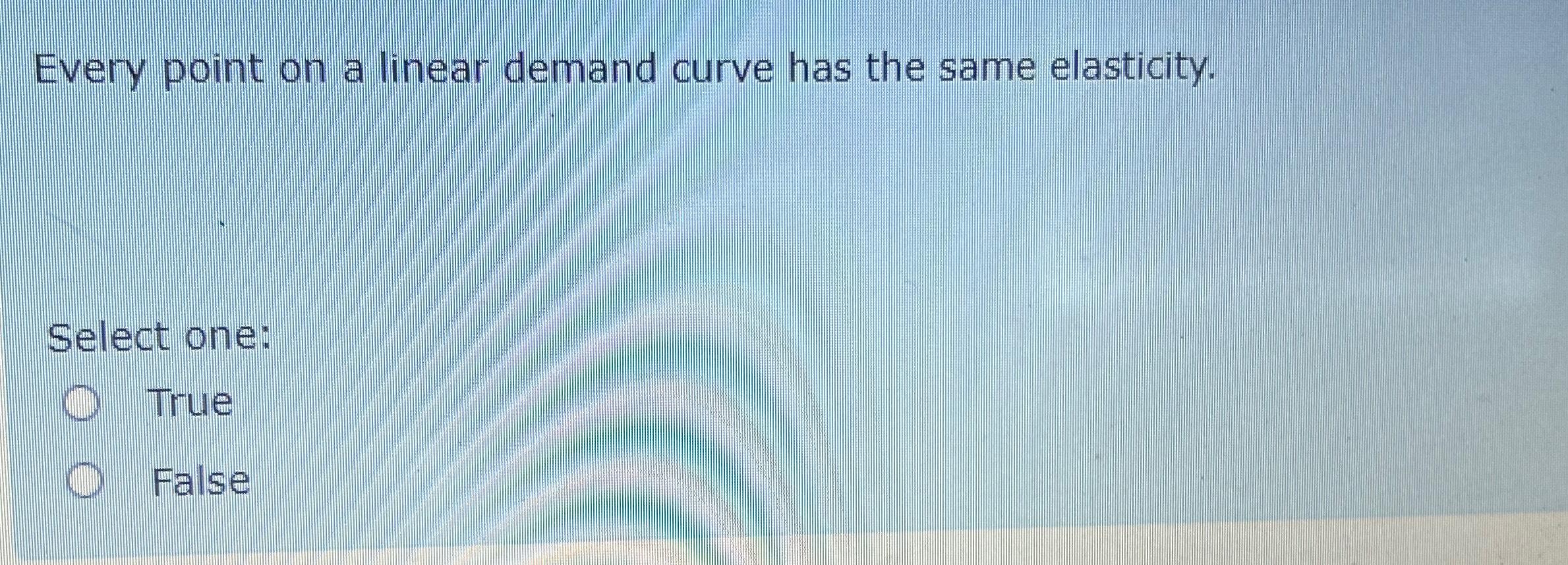 Solved Every point on a linear demand curve has the same | Chegg.com