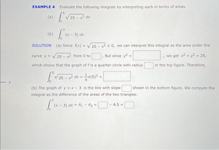 Solved X EXAMPLE 4 Evaluate the following integrals by | Chegg.com
