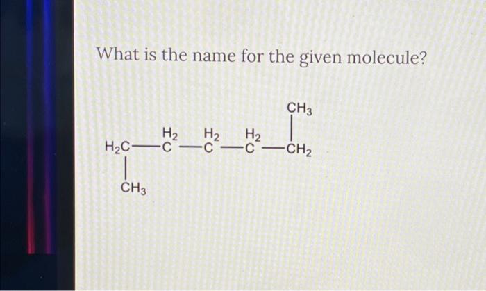 Solved What is the name for the given molecule? CH3 | Chegg.com