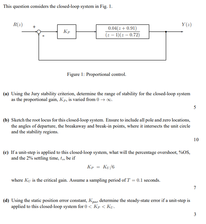 This question considers the closed-loop system in | Chegg.com