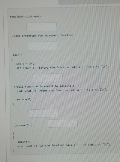 Solved increment() is a function that accepts a variable by | Chegg.com