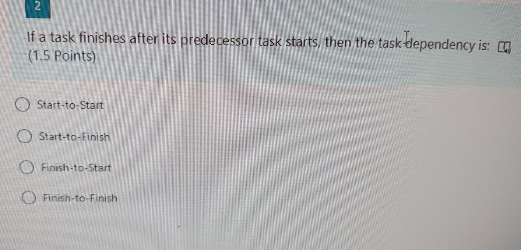 Solved If A Task Finishes After Its Predecessor Task Starts