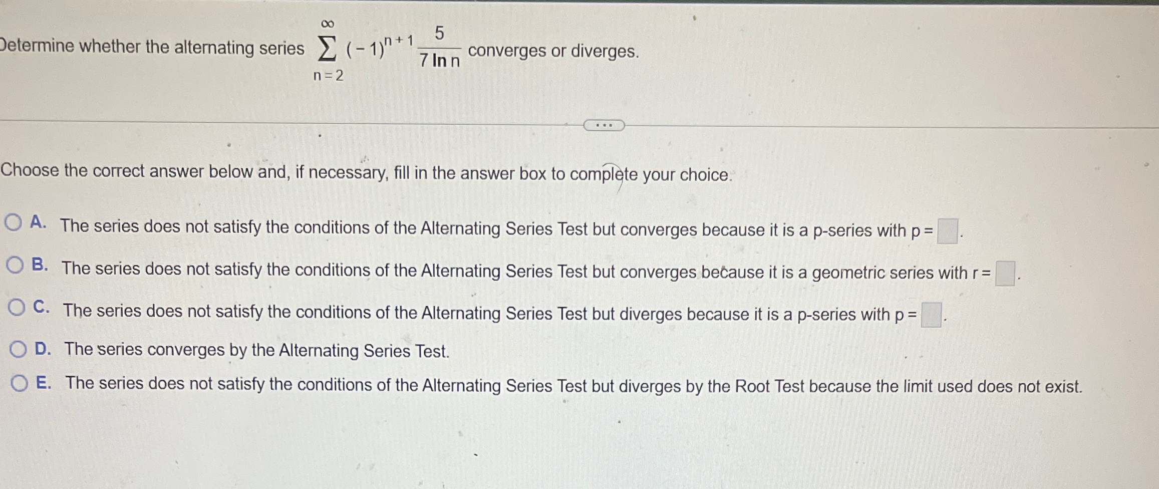 Solved Determine whether the alternating series | Chegg.com