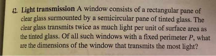Solved 42. Light transmission A window consists of a | Chegg.com