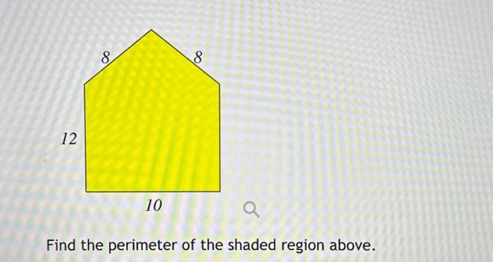 Solved Find the perimeter of the shaded region above. | Chegg.com