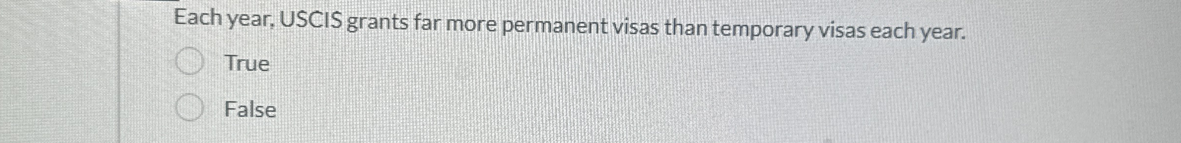 Solved Each year, USCIS grants far more permanent visas than | Chegg.com