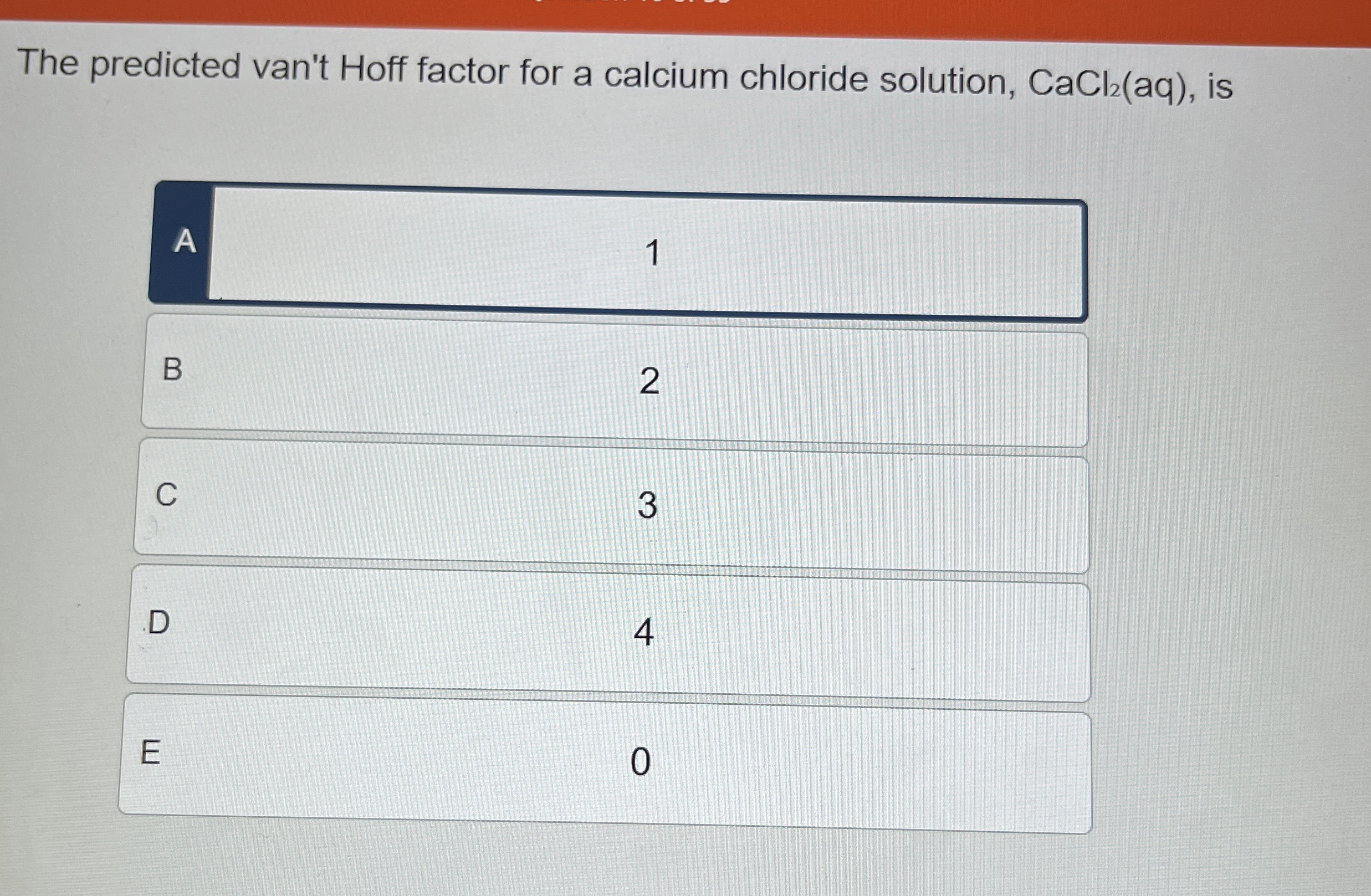 Solved The predicted van't Hoff factor for a calcium | Chegg.com