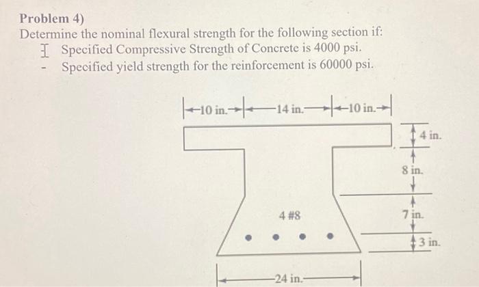Solved Problem 4) Determine the nominal flexural strength | Chegg.com