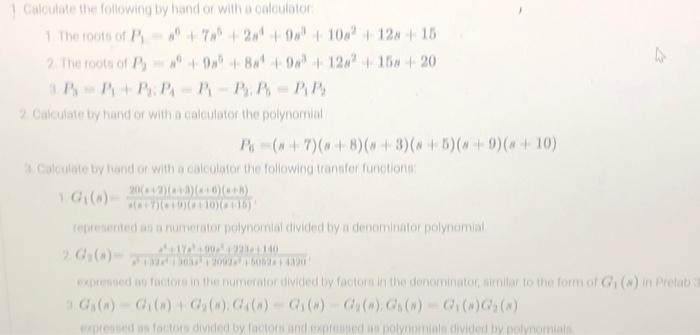 Solved Calculate the following by hand or with a calculator | Chegg.com