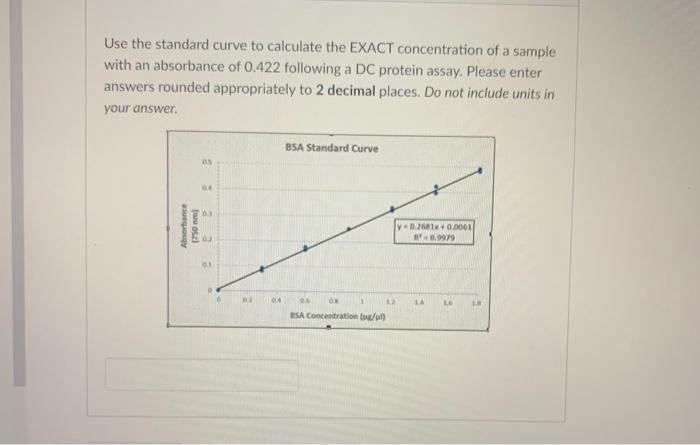 Solved Use the standard curve to calculate the EXACT | Chegg.com