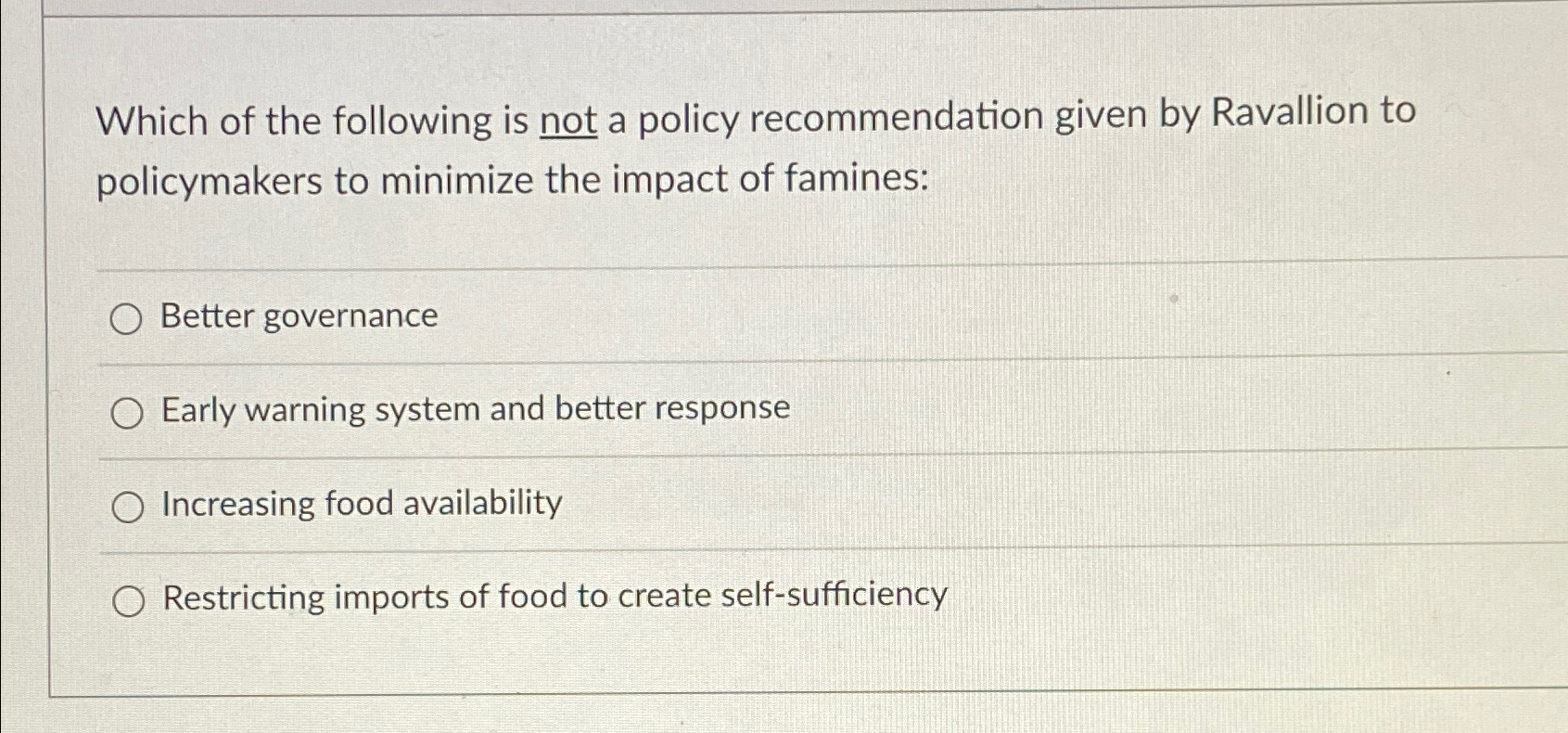 Solved Which of the following is not a policy recommendation | Chegg.com