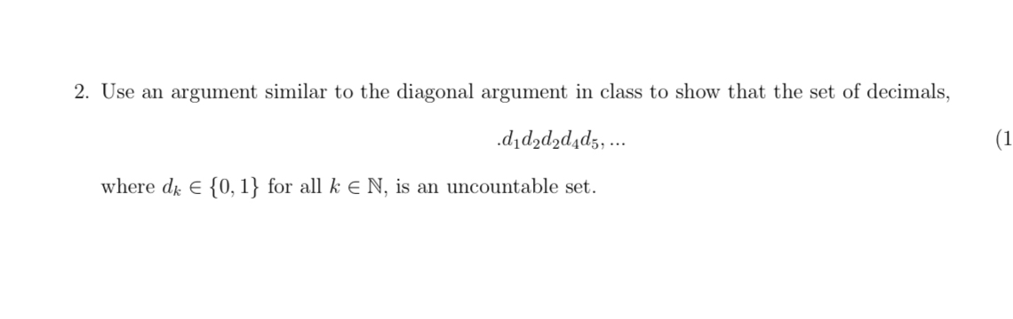 Solved Use an argument similar to the diagonal argument in | Chegg.com