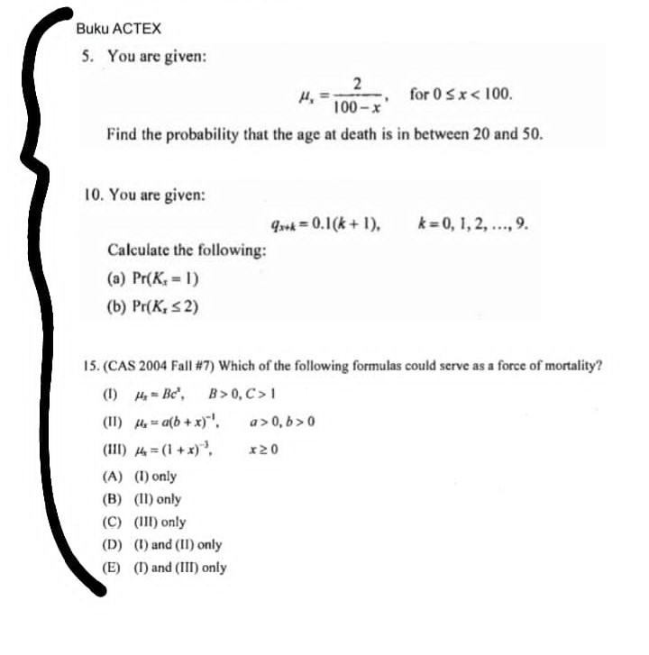 Solved 5. You are given: μx=100−x2, for 0≤x