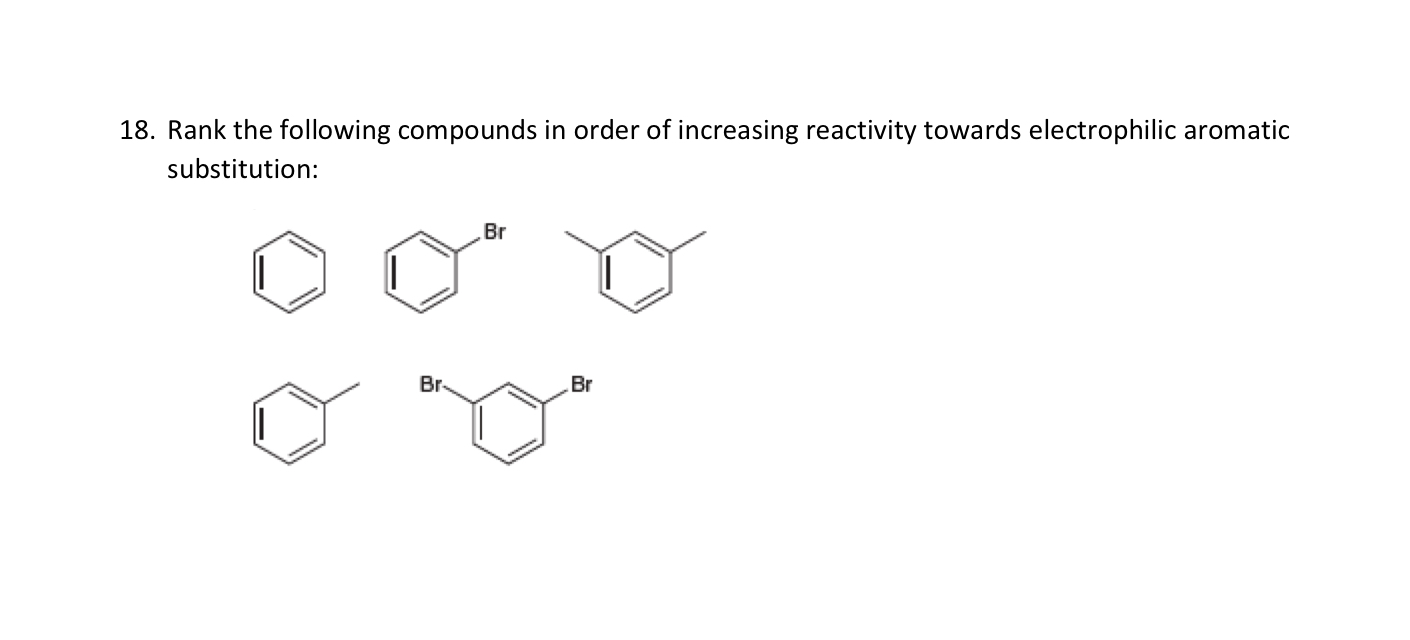 Solved Rank the following compounds in order of increasing | Chegg.com
