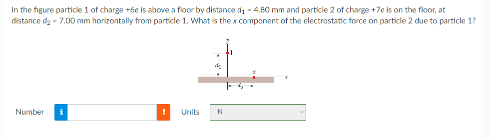 Solved In the figure particle 1 ﻿of charge +6e ﻿is above a | Chegg.com