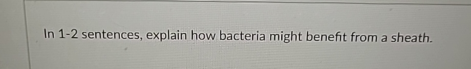 Solved In 1-2 ﻿sentences, explain how bacteria might benefit | Chegg.com