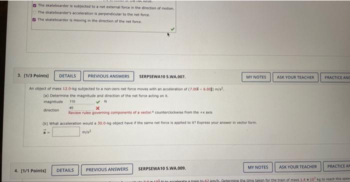 Solved The skateboarder is subjected to a net extemal force | Chegg.com
