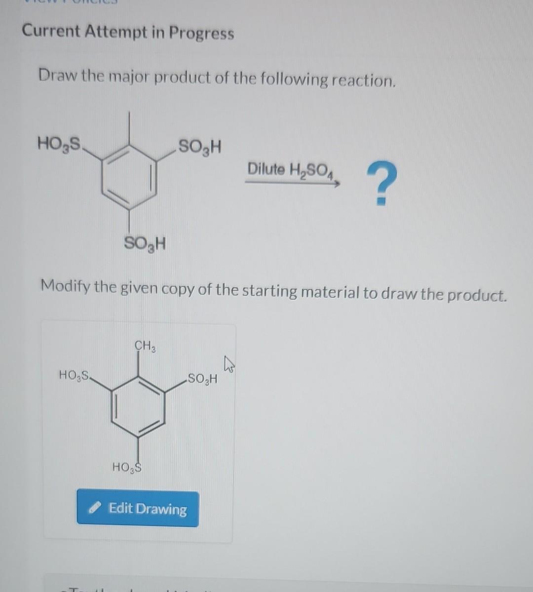 Solved Current Attempt in Progress Draw the major product of | Chegg.com