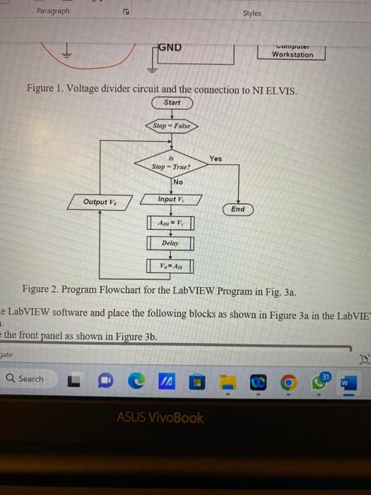 Solved Figure 1. Voltage divider circuit and the connection | Chegg.com