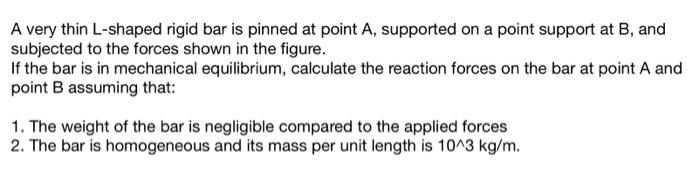Solved A very thin L-shaped rigid bar is pinned at point A, | Chegg.com