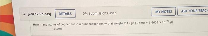 Solved How many atoms of copper are in a pure copper penny | Chegg.com