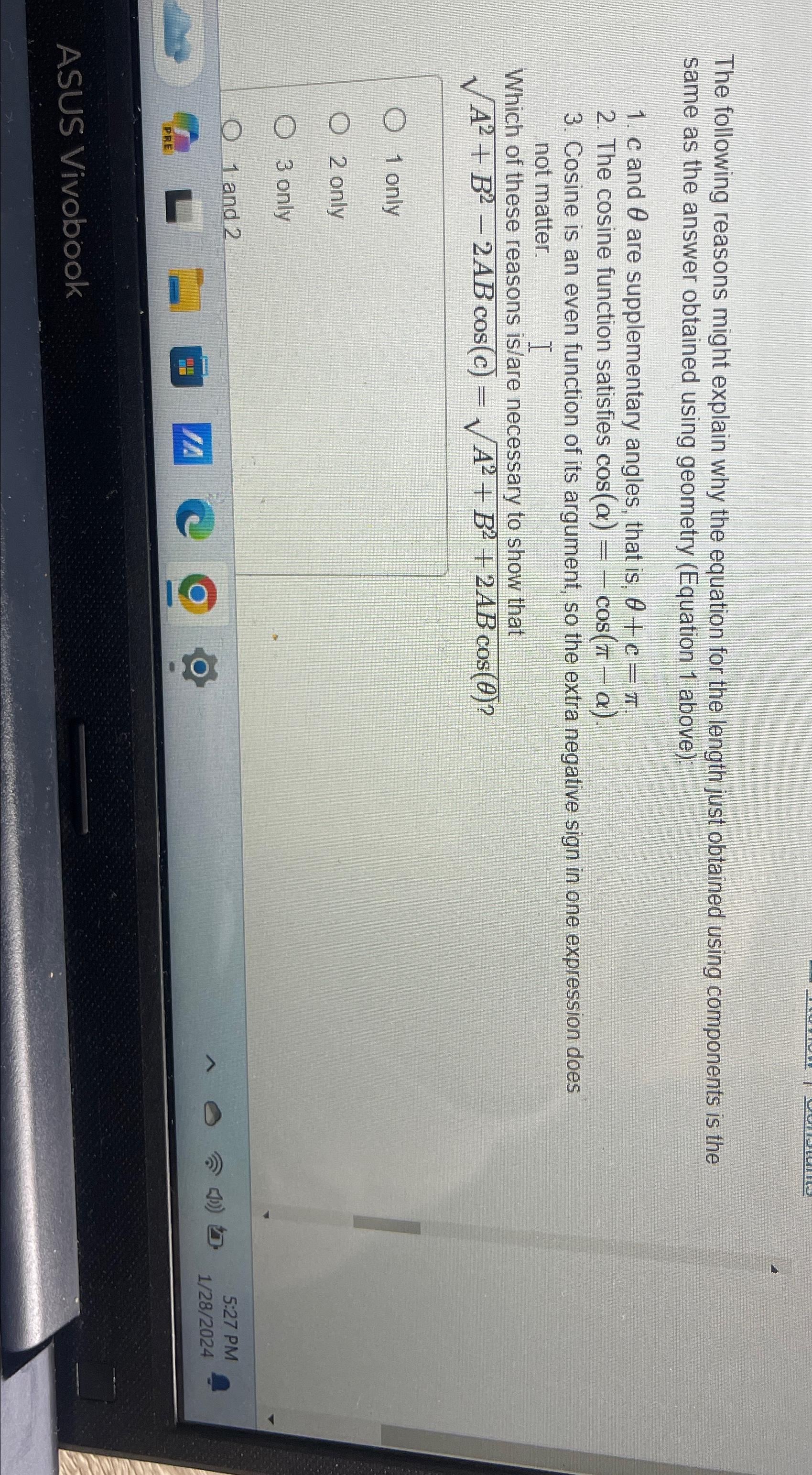 Solved The following reasons might explain why the equation | Chegg.com