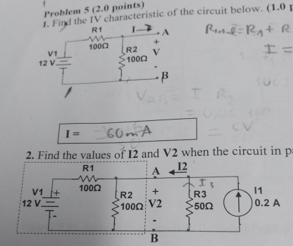 Solved Problem 5 (2.0 ﻿points). ﻿Windthe IV characteristic | Chegg.com