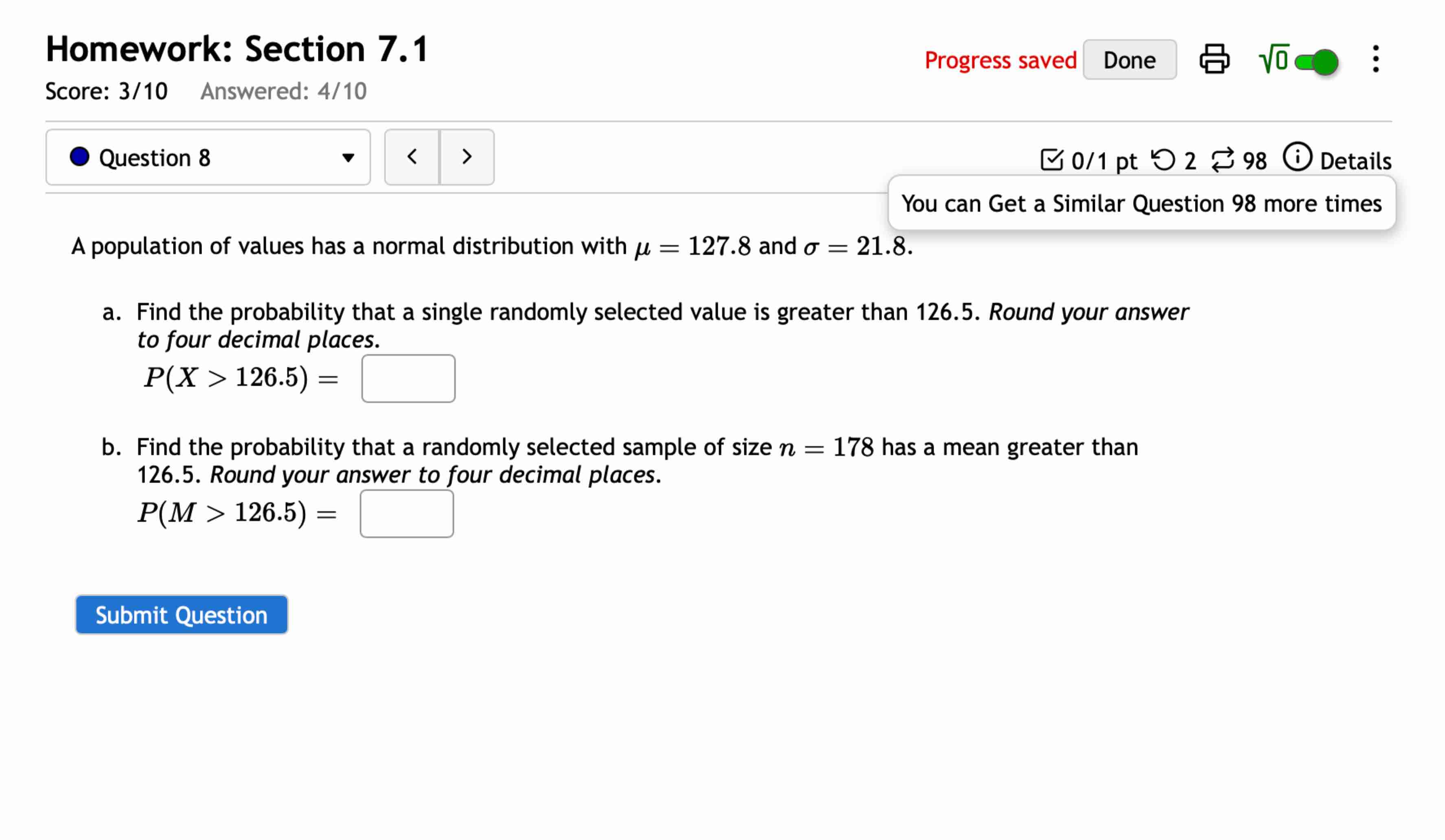 Solved A population of ﻿values has a normal distribution | Chegg.com
