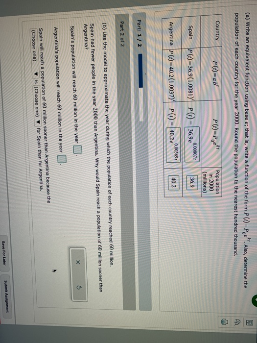 Solved Il a equivalent function using base e; that is, write | Chegg.com