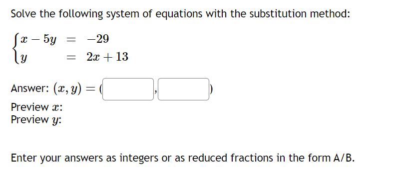 Solved Solve the following system of equations with the | Chegg.com
