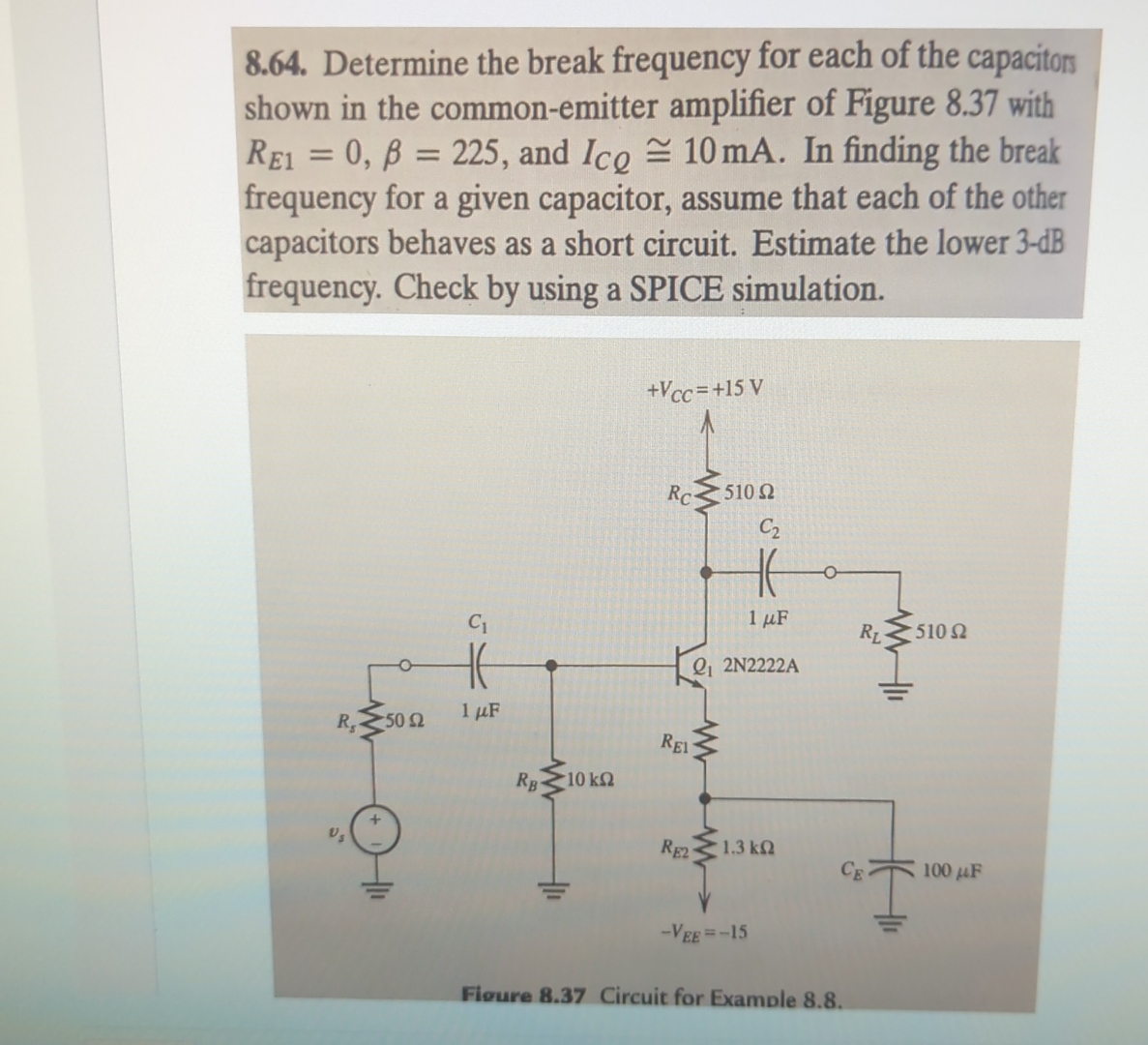 Solved 8.64. ﻿Determine the break frequency for each of the | Chegg.com