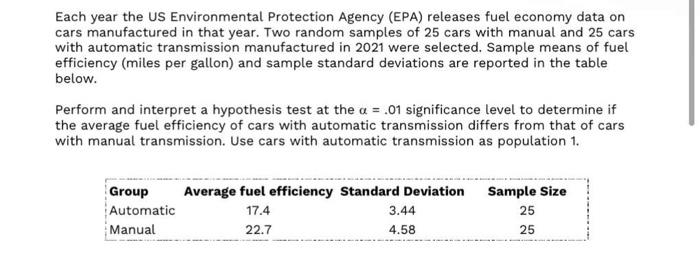 Solved For each problem, show at minimum: 1. The null and | Chegg.com