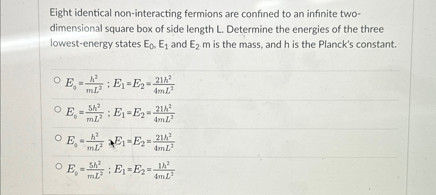 Solved Eight identical non-interacting fermions are confined | Chegg.com